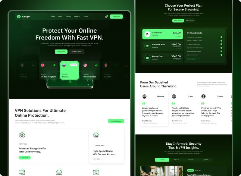 Zaivpn - VPN Service Webflow Template | Flowzai
